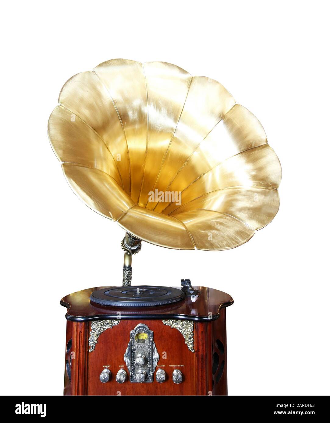 Old antique gramophone isolated with clipping path included Stock Photo ...