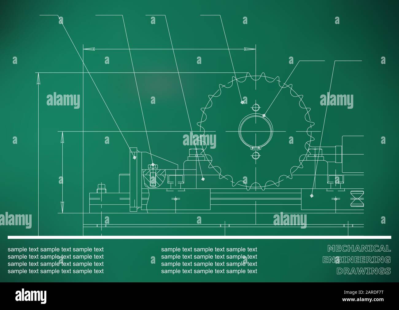 Mechanical drawings. Engineering illustration background. Light green Stock Vector Image & Art ...