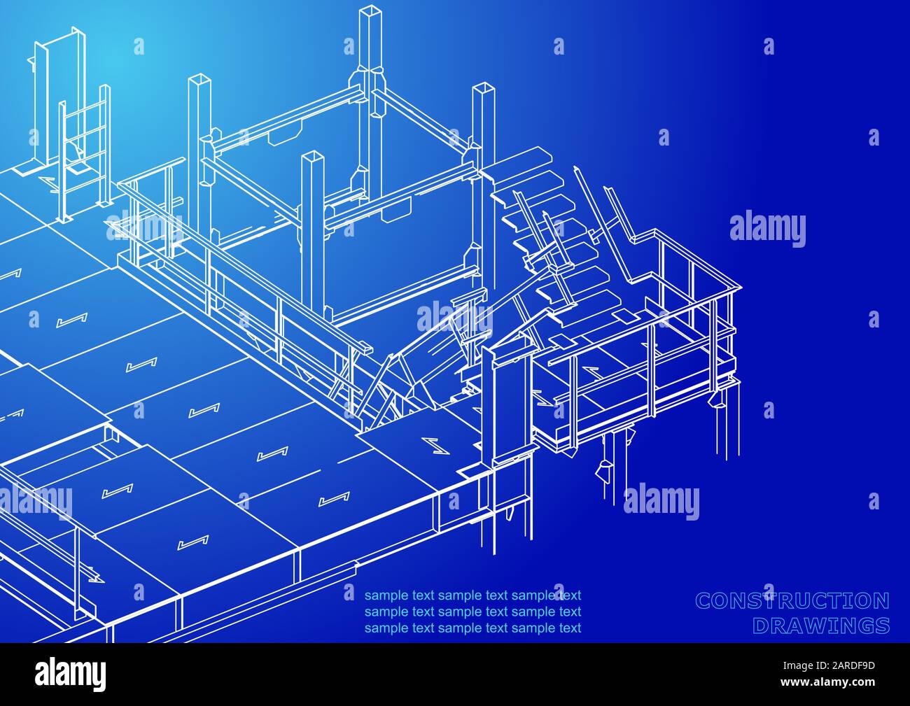 Metal constructions. Volumetric constructions. 3D design. Abstract ...