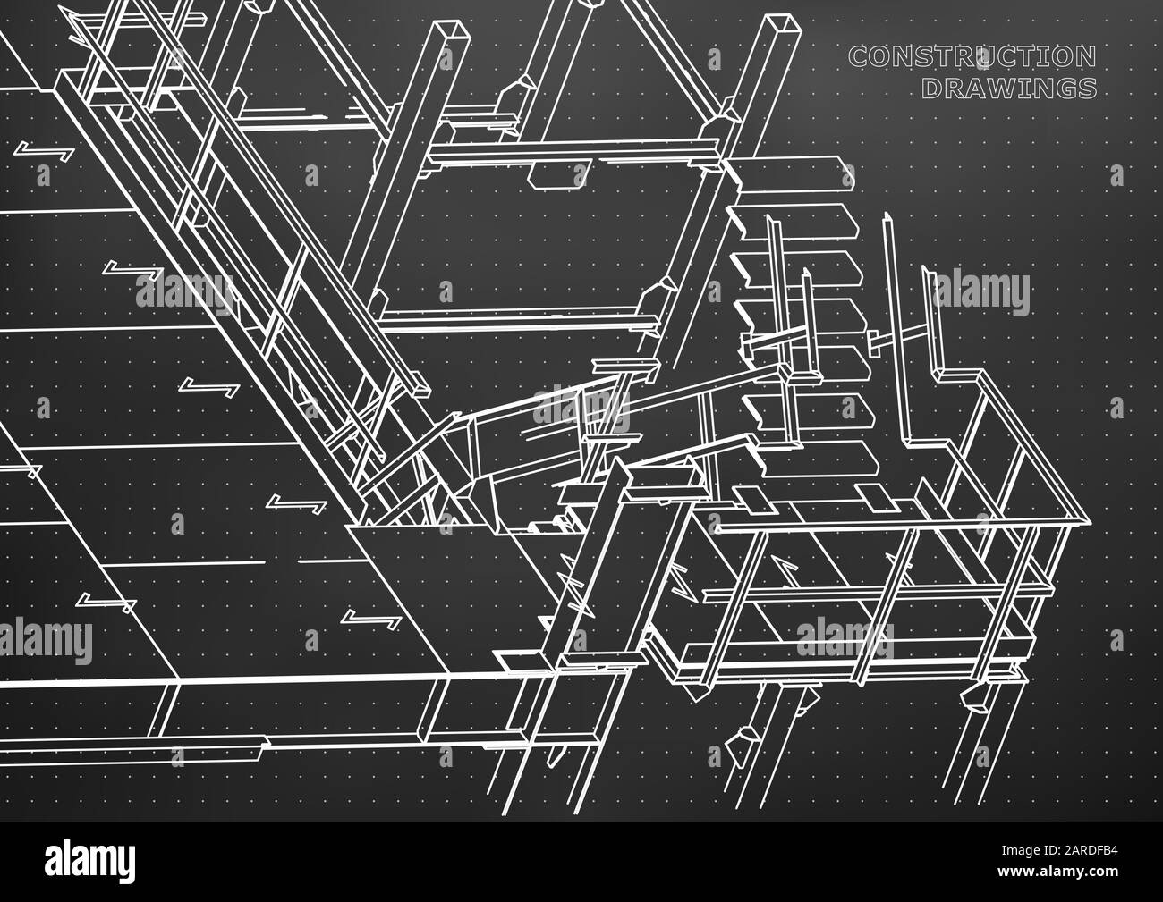 Building. Metal constructions. Volumetric constructions. 3D design ...