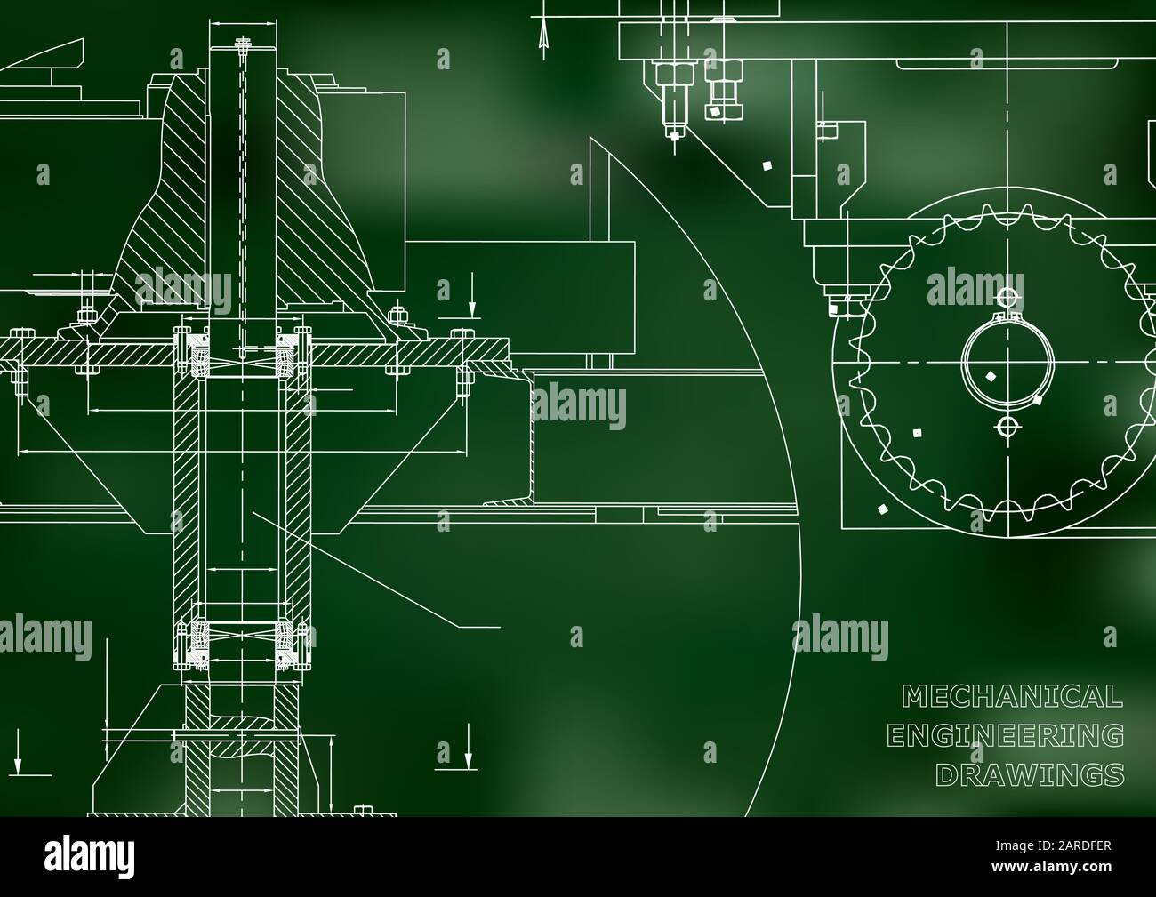 Blueprints. Mechanical engineering drawings. Cover. Banner. Technical ...