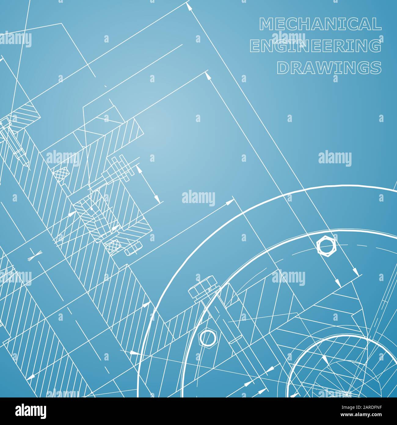 Backgrounds of engineering subjects. Technical illustration. Mechanical ...