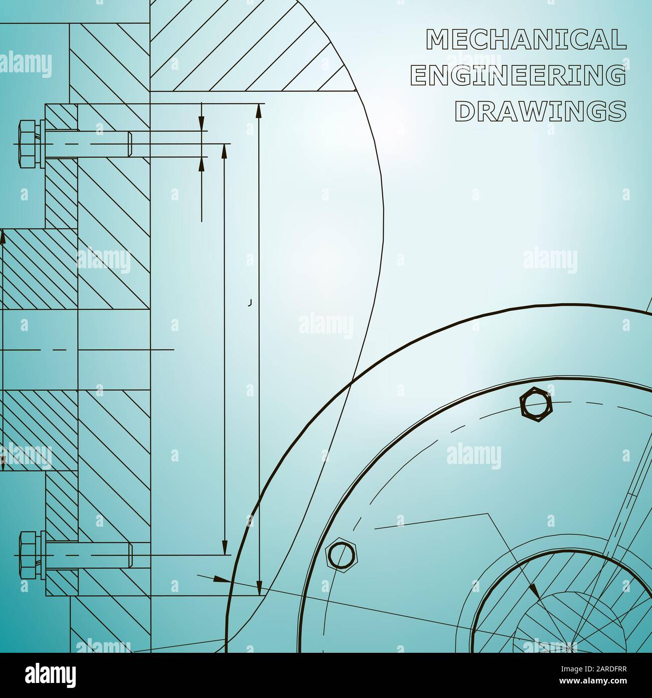 Backgrounds of engineering subjects. Technical illustration. Mechanical ...
