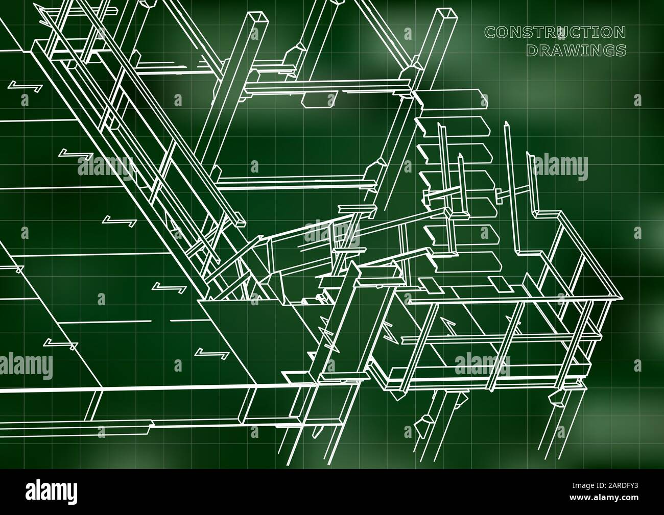 Building. Metal constructions. Volumetric constructions. 3D design ...