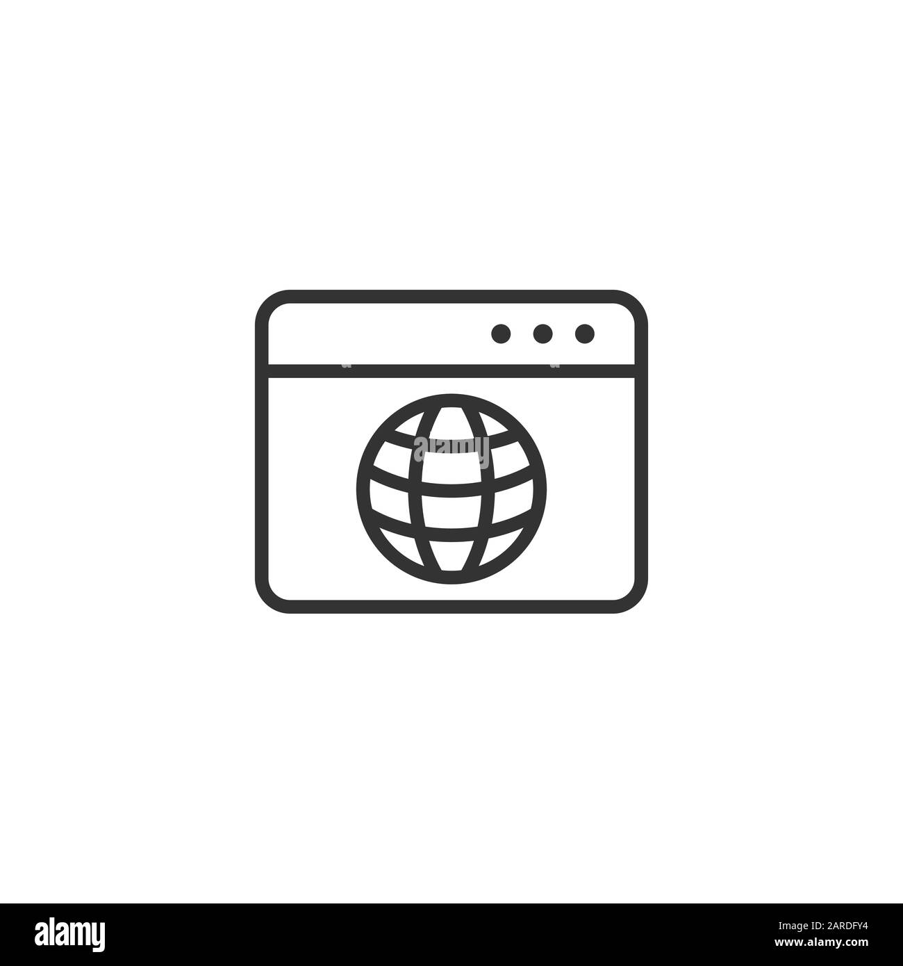 Website domain icon in flat style. Global internet address vector ...