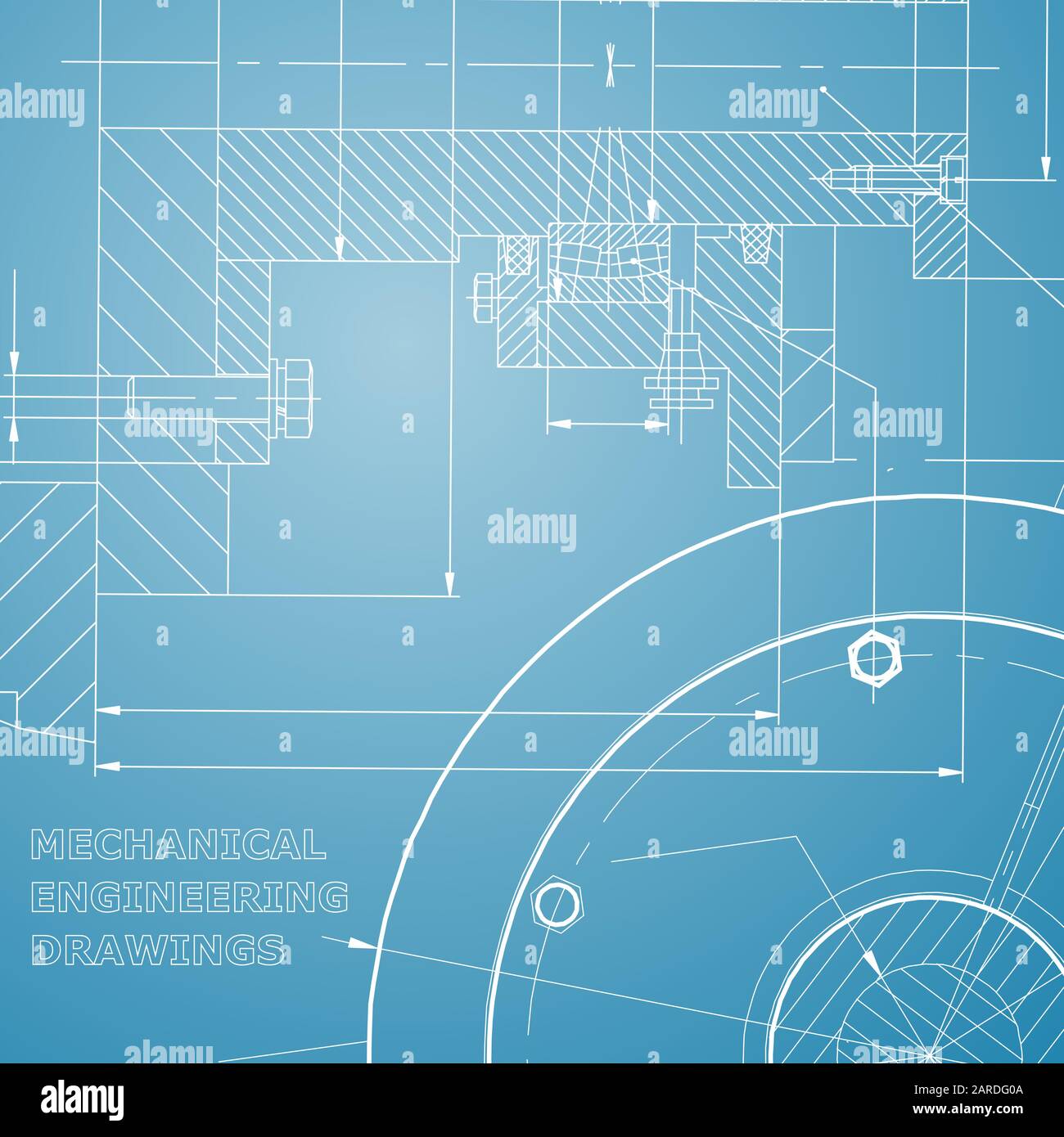 Backgrounds of engineering subjects. Technical illustration. Mechanical ...