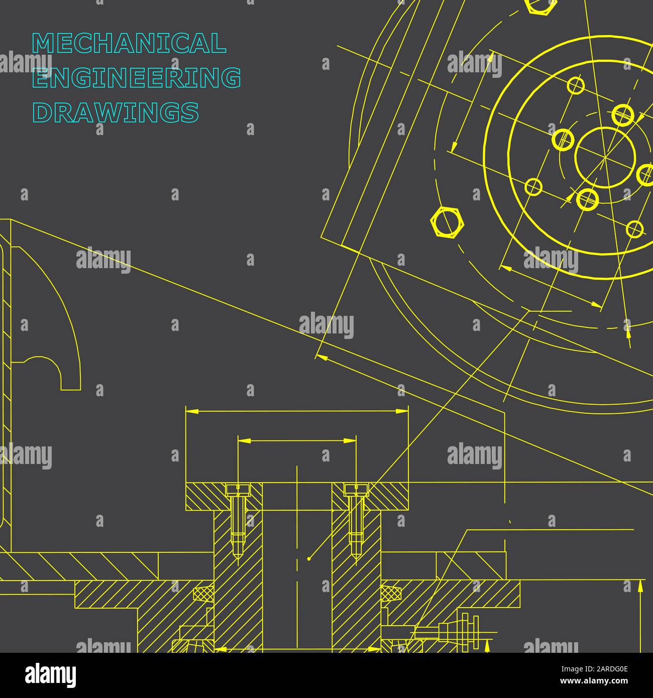 Mechanics. Technical design. Engineering style. Mechanical instrument ...