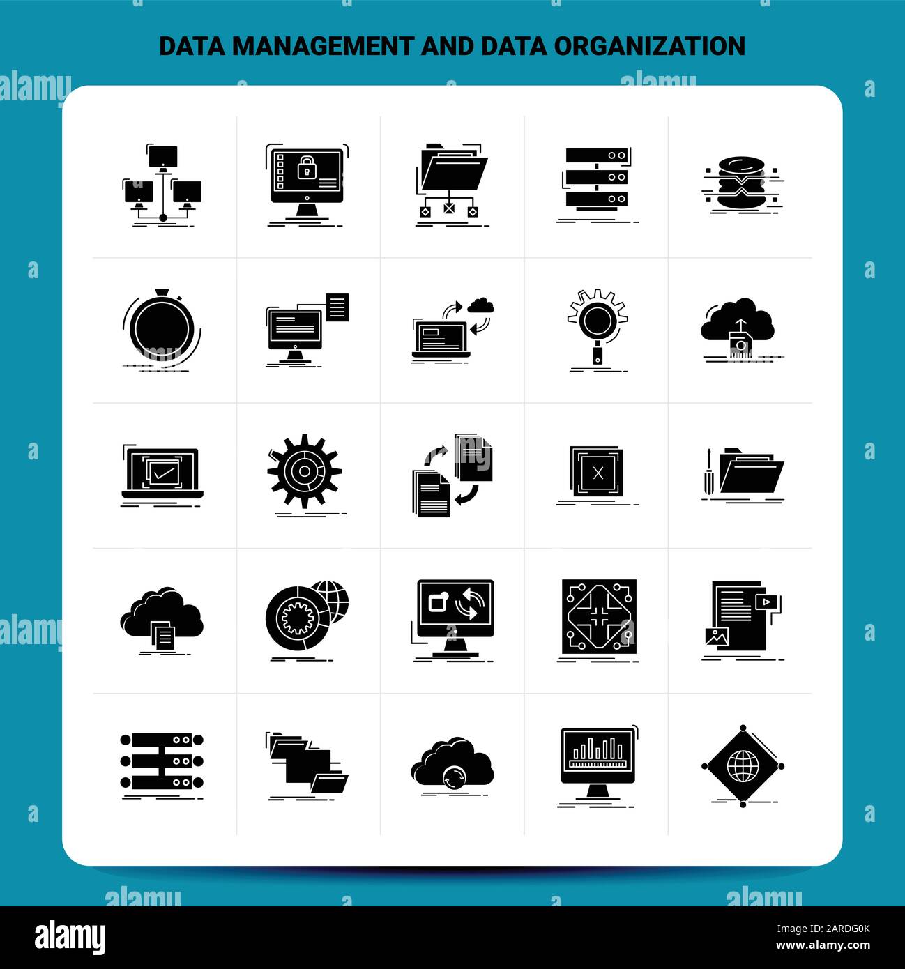 Management icons black set Stock Vector Images - Alamy