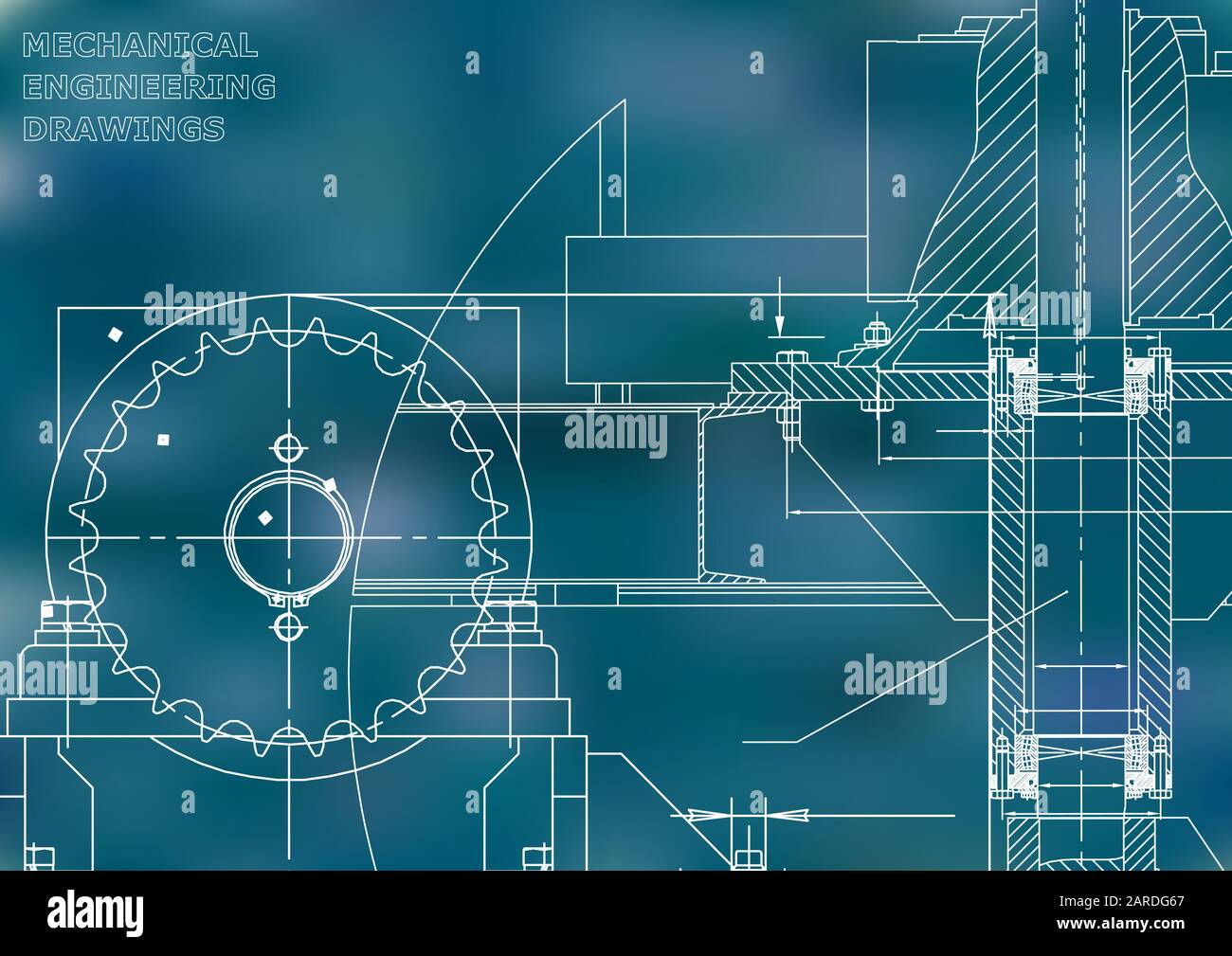 Blueprints. Engineering backgrounds. Mechanical engineering drawings ...