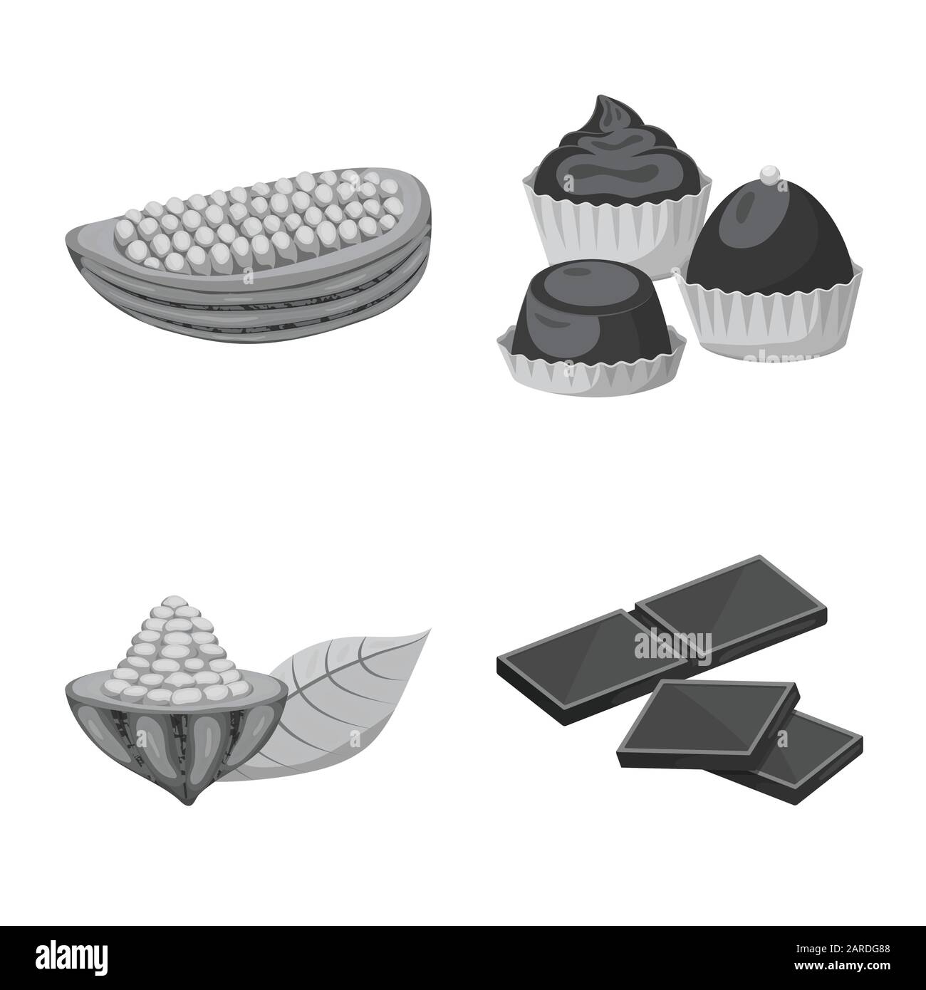 Isolated object of dessert and sweetness symbol. Set of dessert and ...