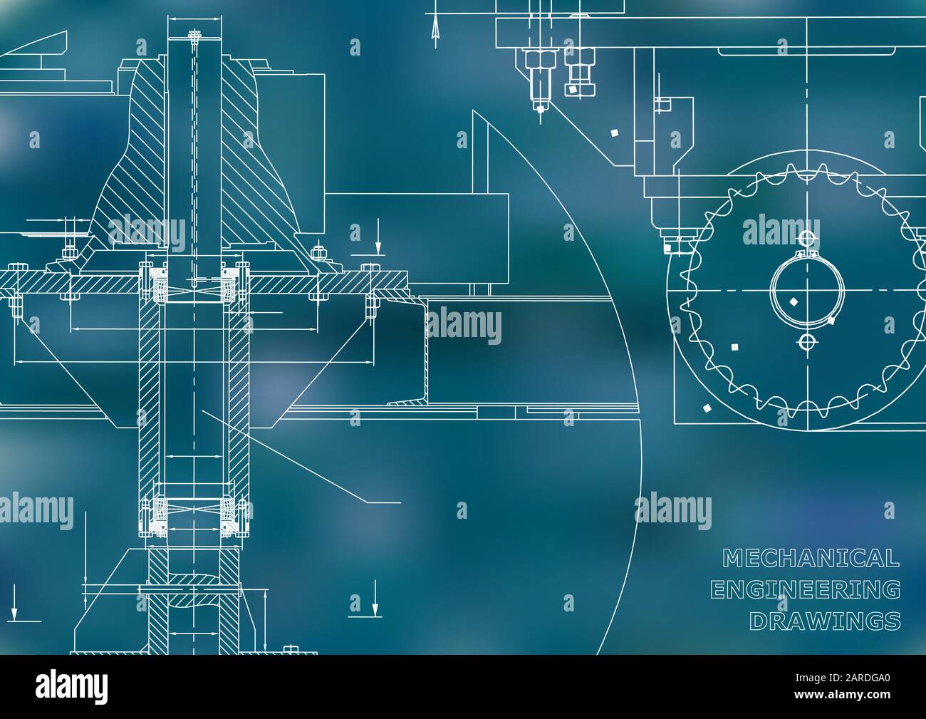 Blueprints. Mechanical engineering drawings. Cover. Banner. Technical ...