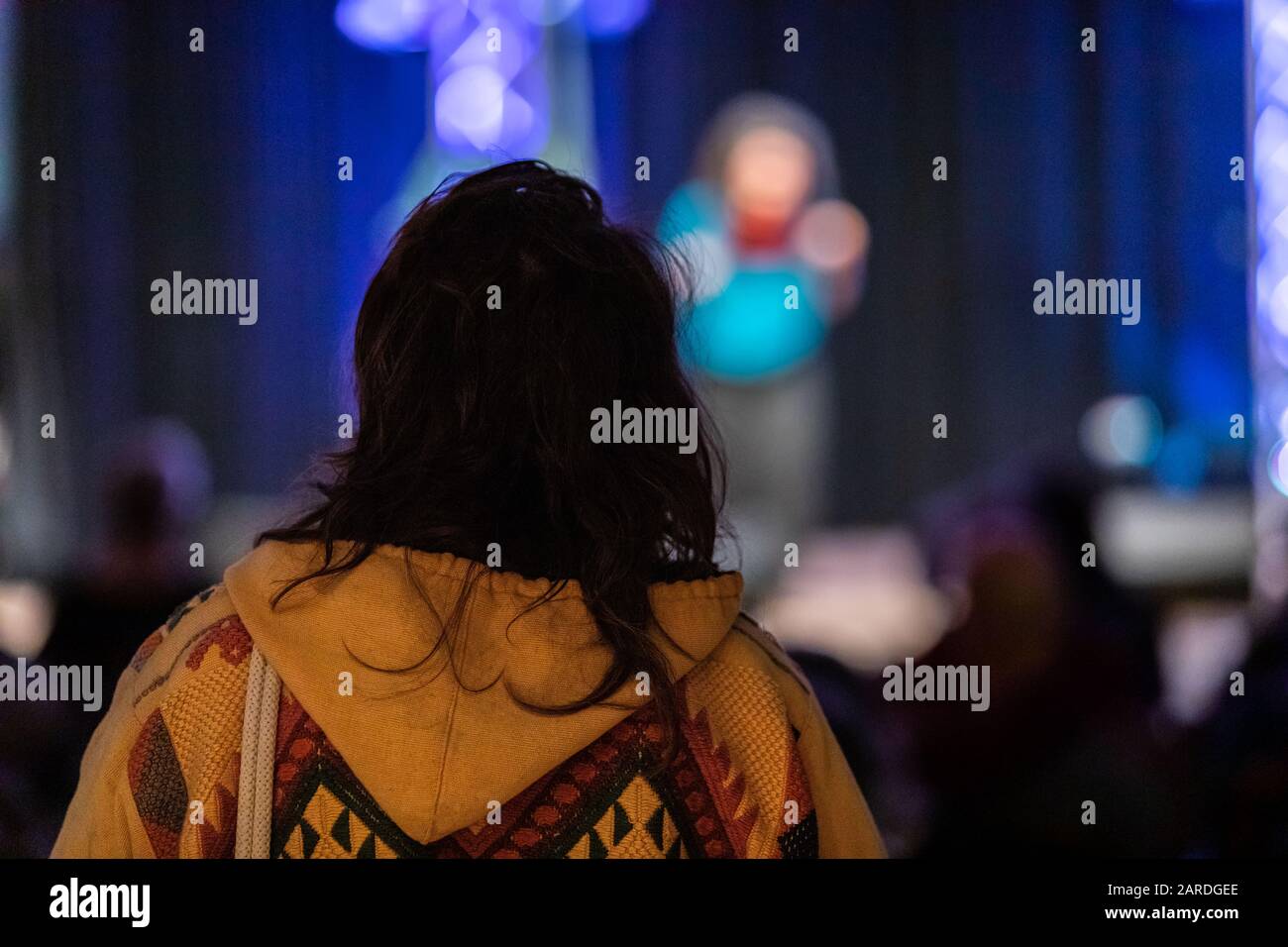 Performer on stage rear view hi-res stock photography and images - Alamy