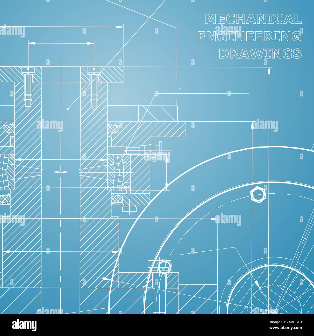 Backgrounds of engineering subjects. Technical illustration. Mechanical ...