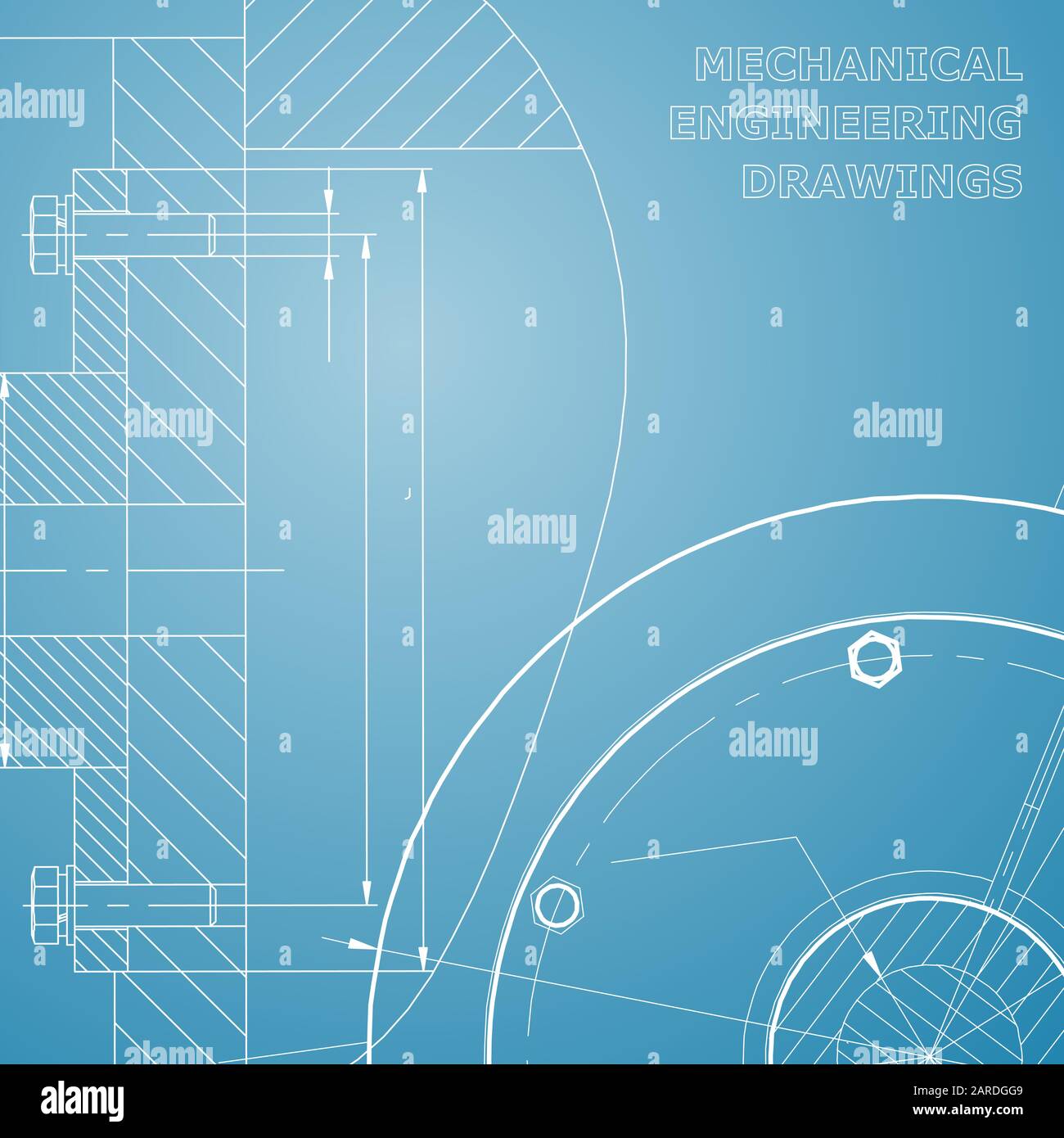 Backgrounds of engineering subjects. Technical illustration. Mechanical ...
