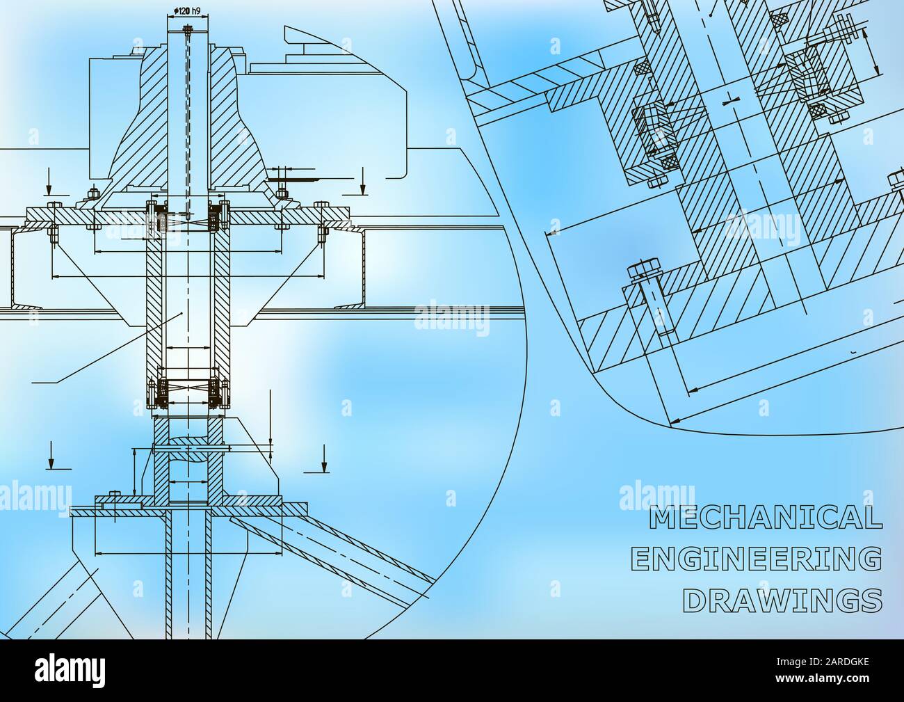 Mechanical engineering. Technical illustration. Backgrounds of ...