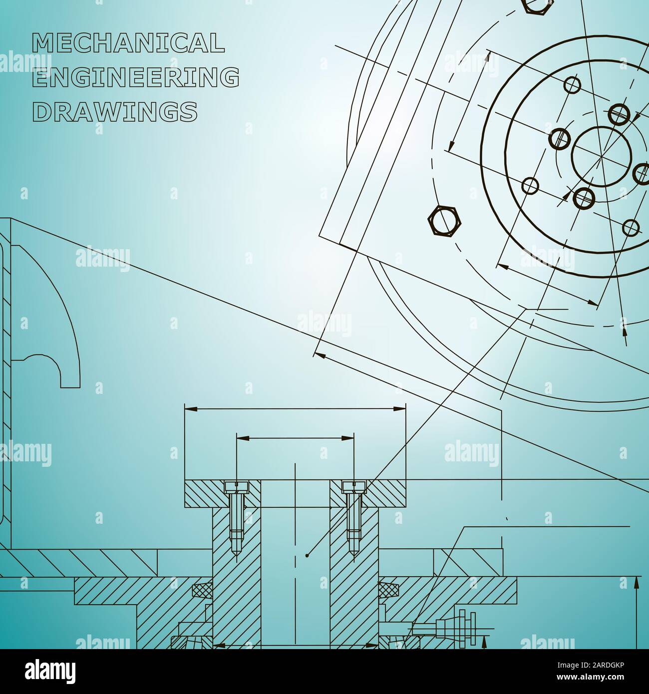 Mechanics. Technical design. Engineering style. Mechanical instrument ...