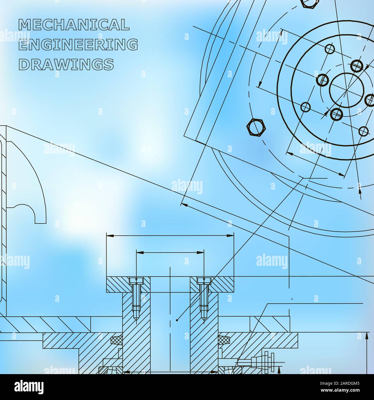 Mechanics. Technical design. Engineering style. Mechanical instrument ...