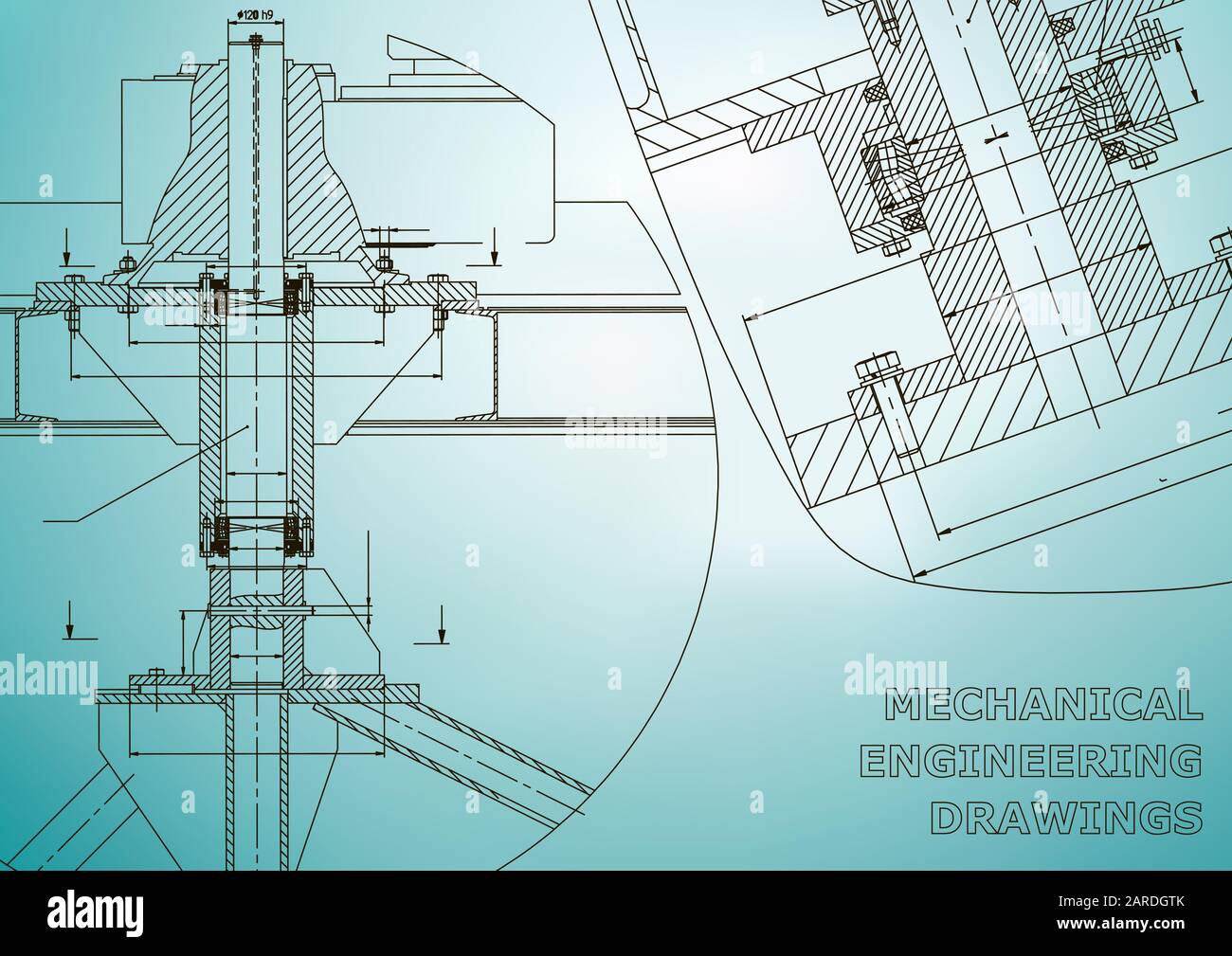 Mechanical engineering. Technical illustration. Backgrounds of ...