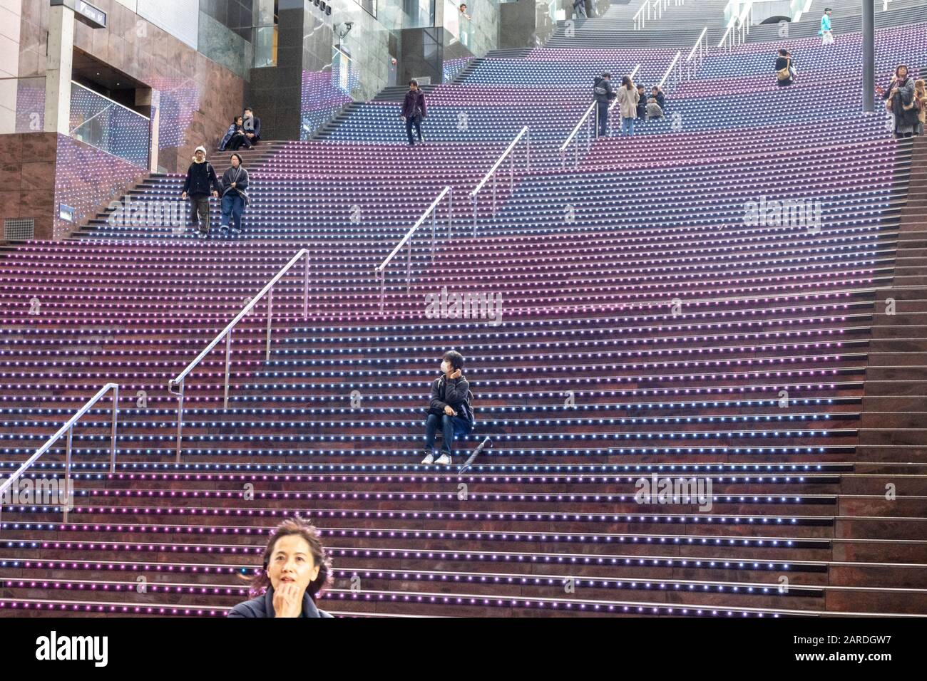 staircase with lights, Kyoto Station, Kyoto, Japan Stock Photo - Alamy