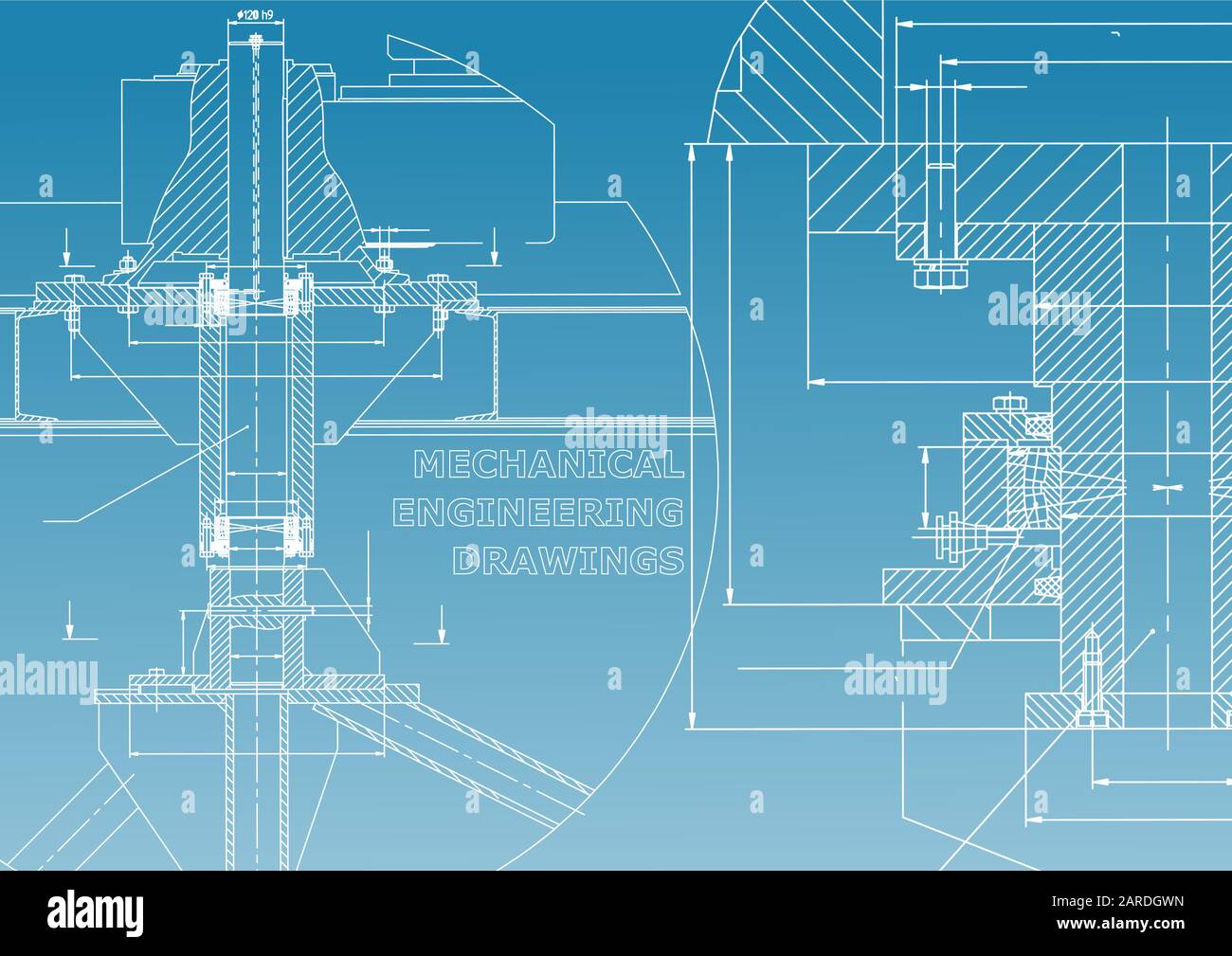 Mechanical engineering. Technical illustration. Backgrounds of ...