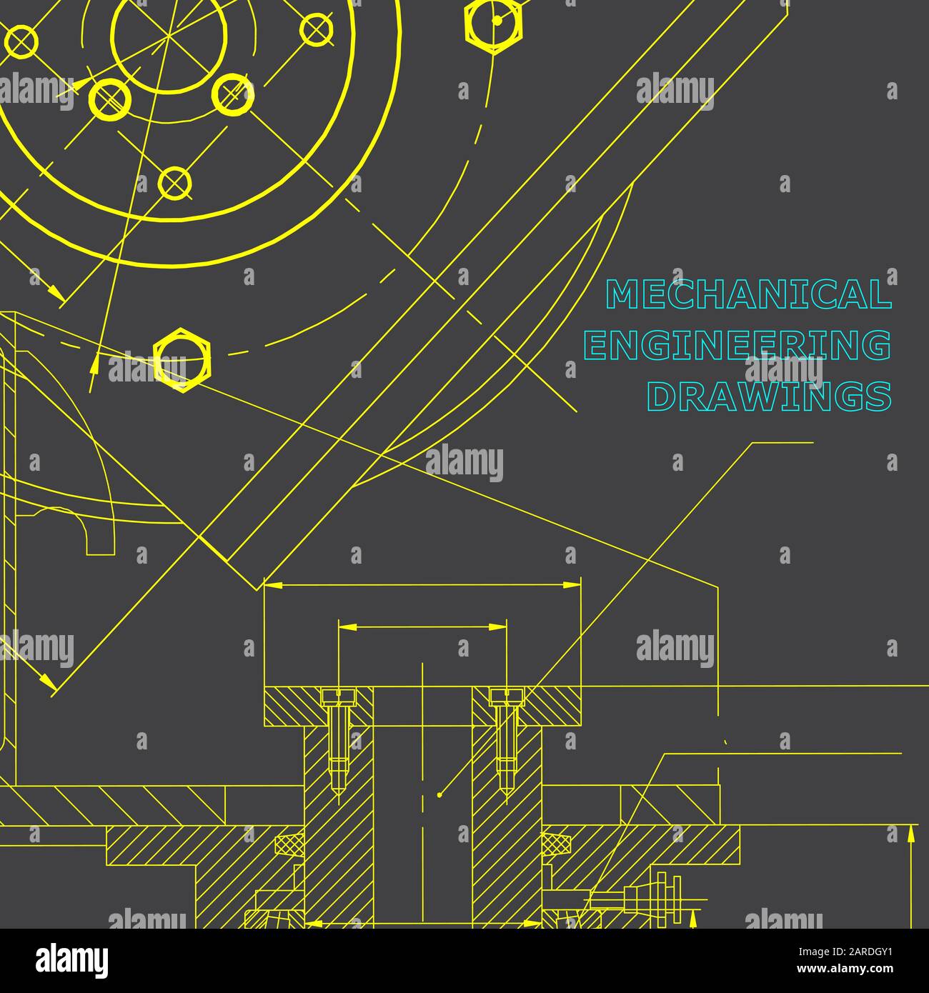 Mechanics. Technical design. Engineering style. Mechanical instrument ...