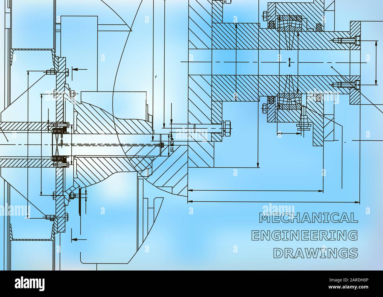 Technical illustration. Mechanical engineering. Backgrounds of ...