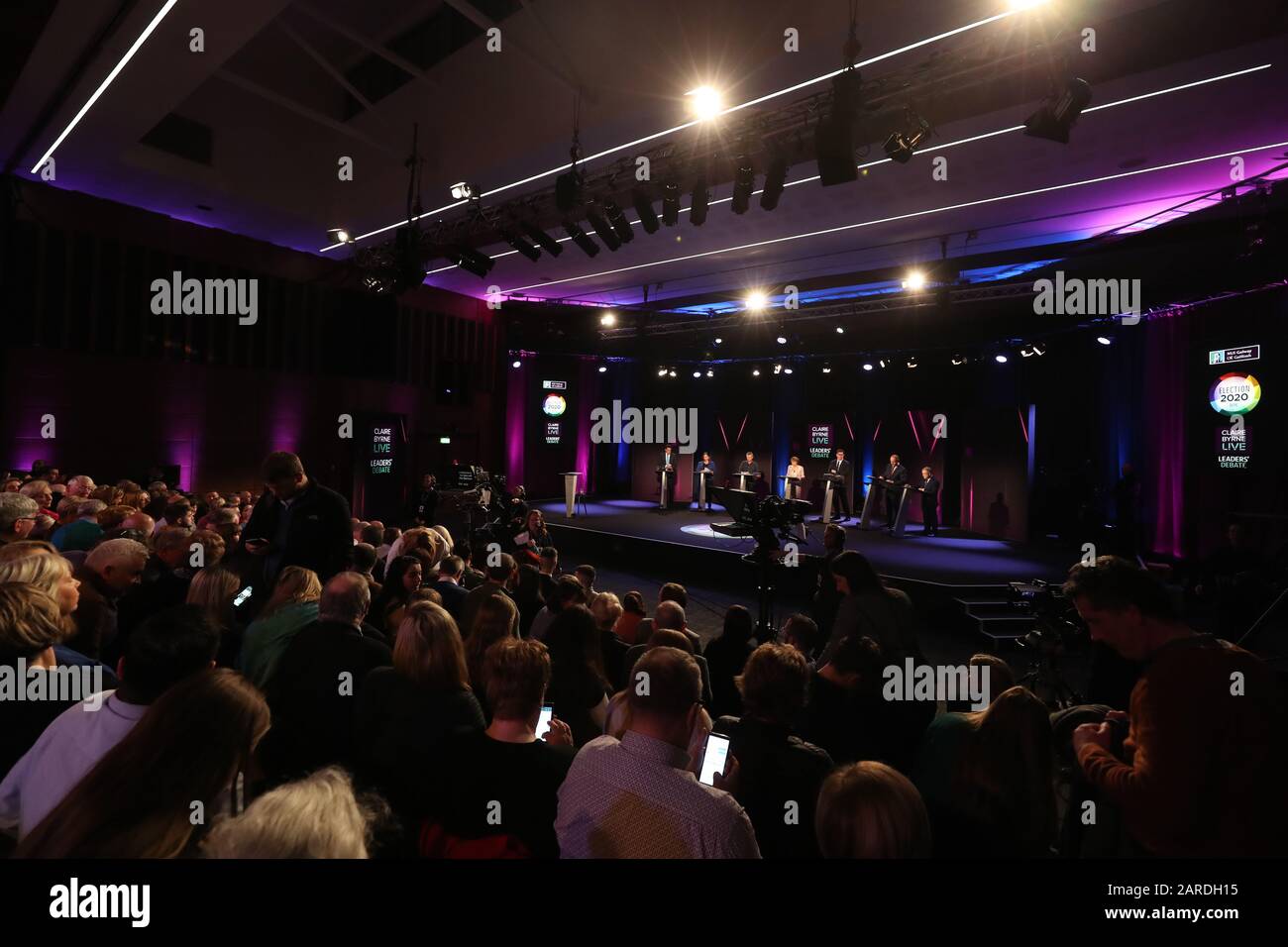 A general view during the seven way RTE leaders debate at the National ...