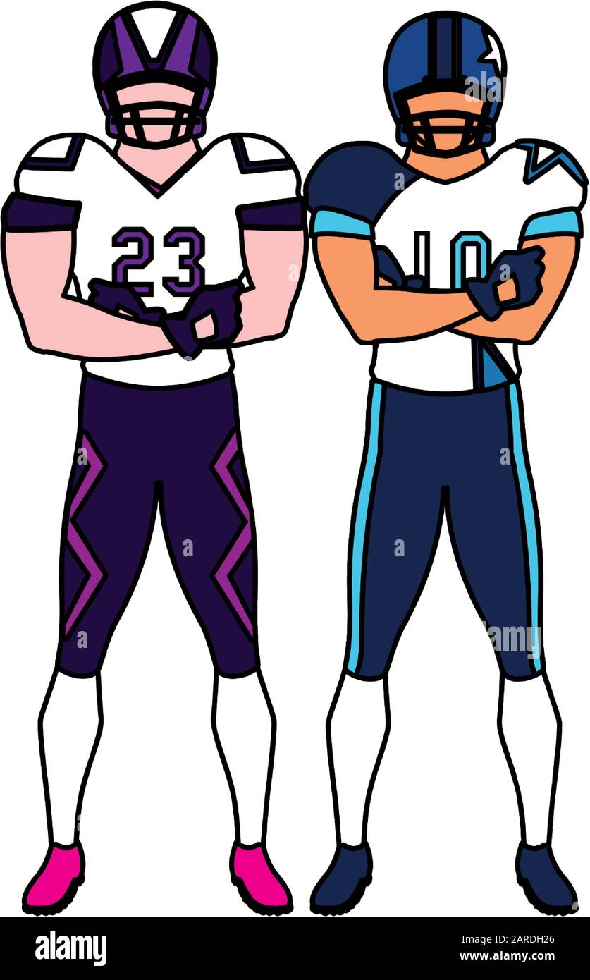 men players american football on white background vector illustration ...