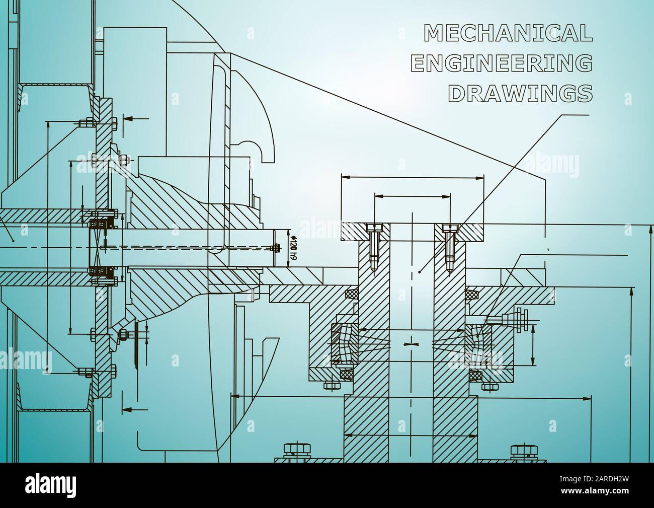 Technical illustration. Mechanical engineering. Backgrounds of ...