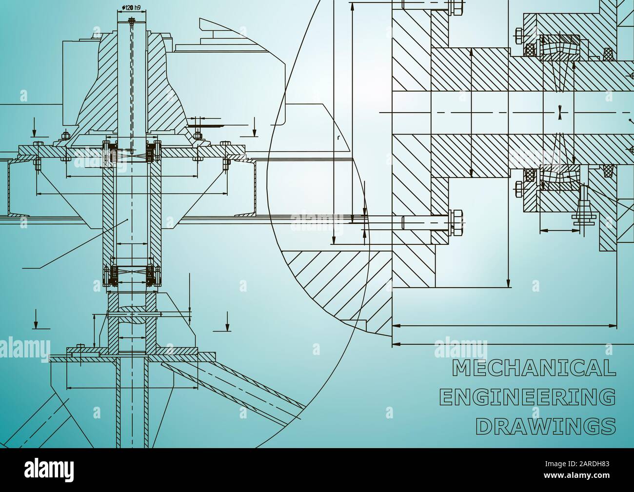 Mechanical engineering. Technical illustration. Backgrounds of ...