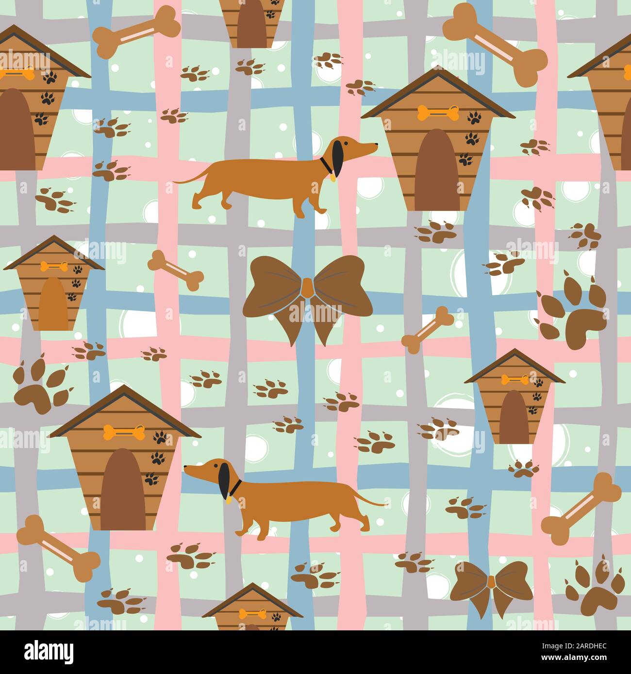 Seamless Dog Paw Pattern. Vector Illustration Stock Vector Image & Art ...