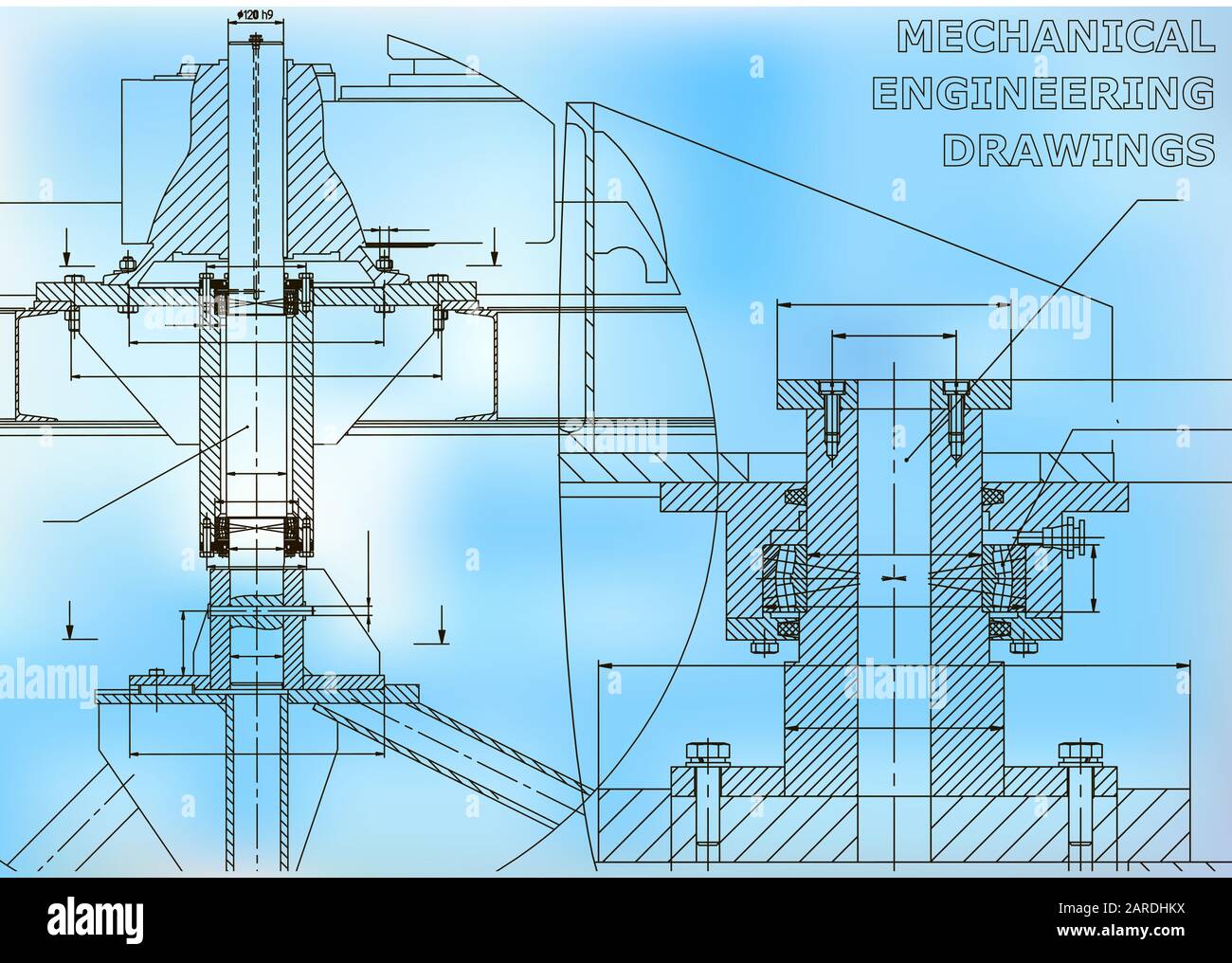 Mechanical engineering. Technical illustration. Backgrounds of ...