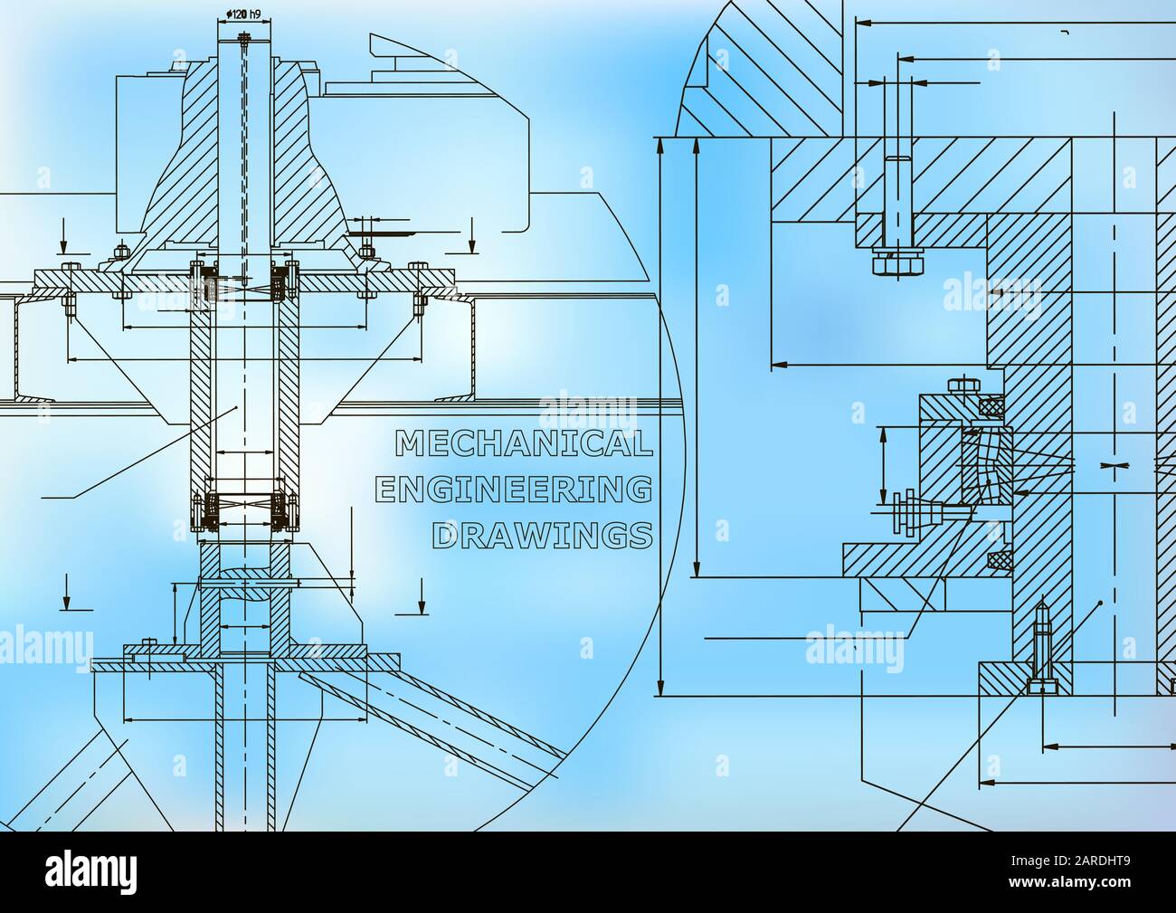 Mechanical engineering. Technical illustration. Backgrounds of ...