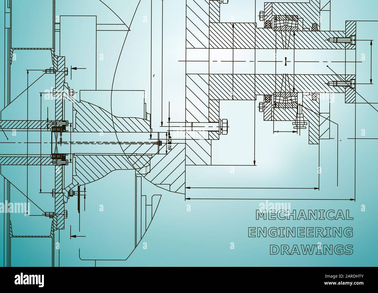 Technical illustration. Mechanical engineering. Backgrounds of ...
