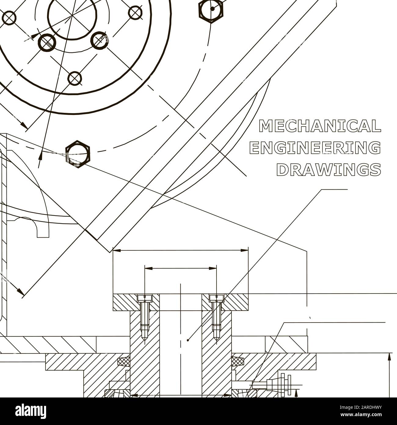 Mechanics. Technical design. Engineering style. Mechanical instrument ...