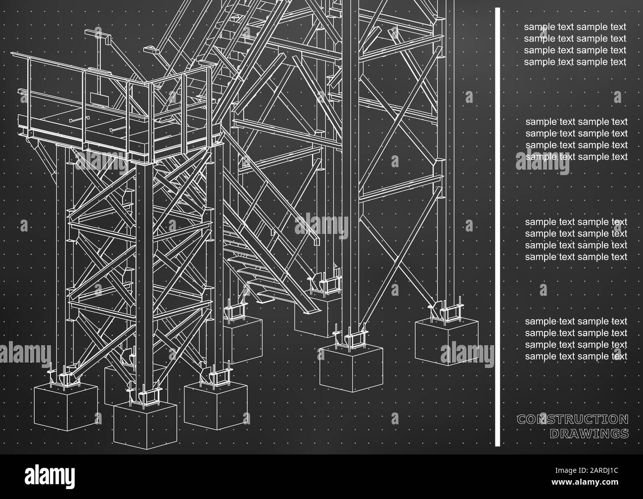 Building. Metal constructions. Volumetric constructions. 3D design ...