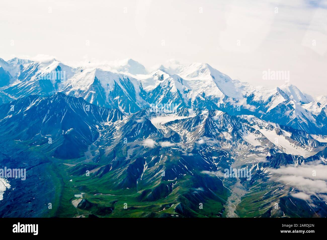 Section of the Alaska Range, Denali National Park, AK with reflection ...