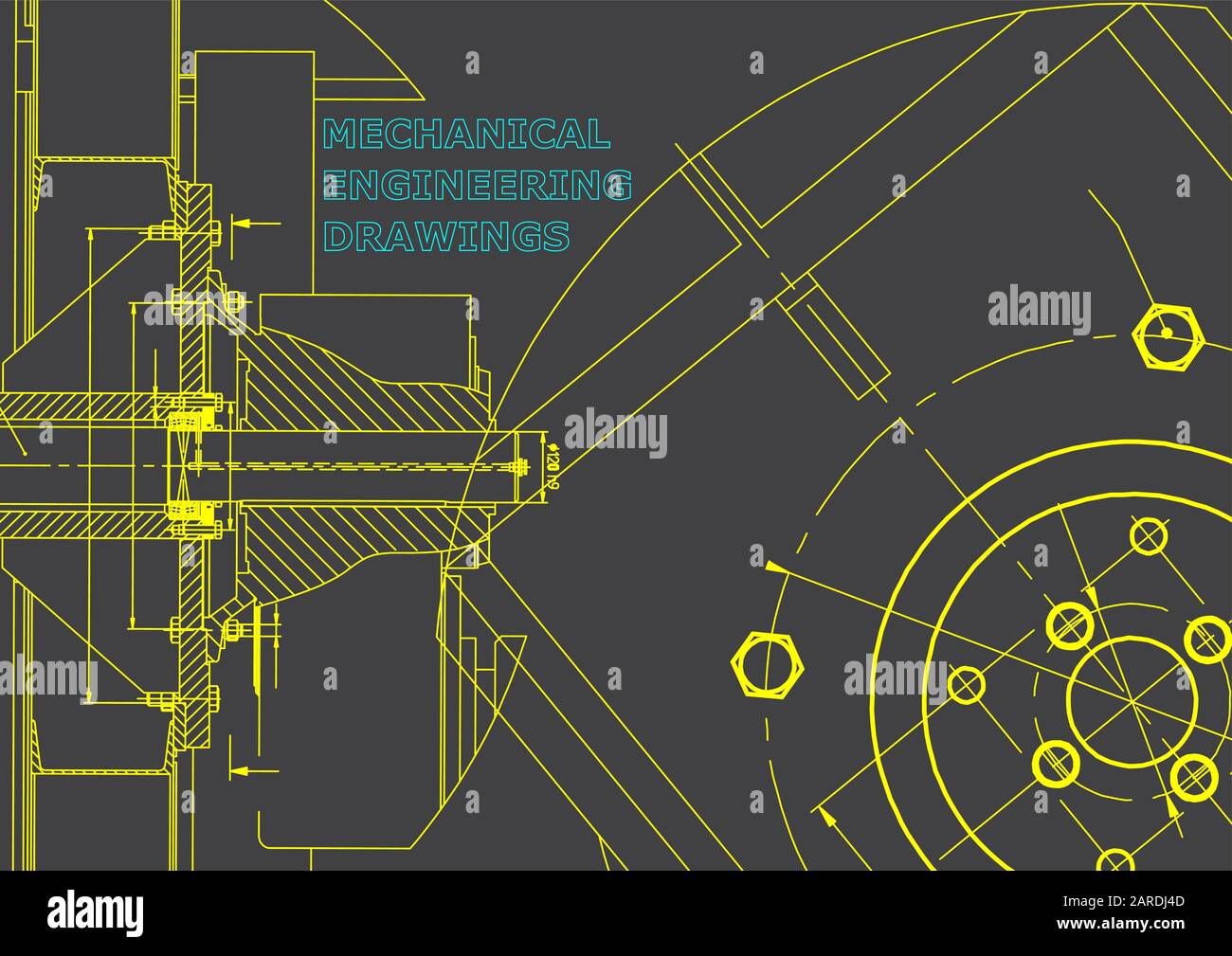 Technical illustration. Mechanical engineering. Gray Stock Vector Image ...