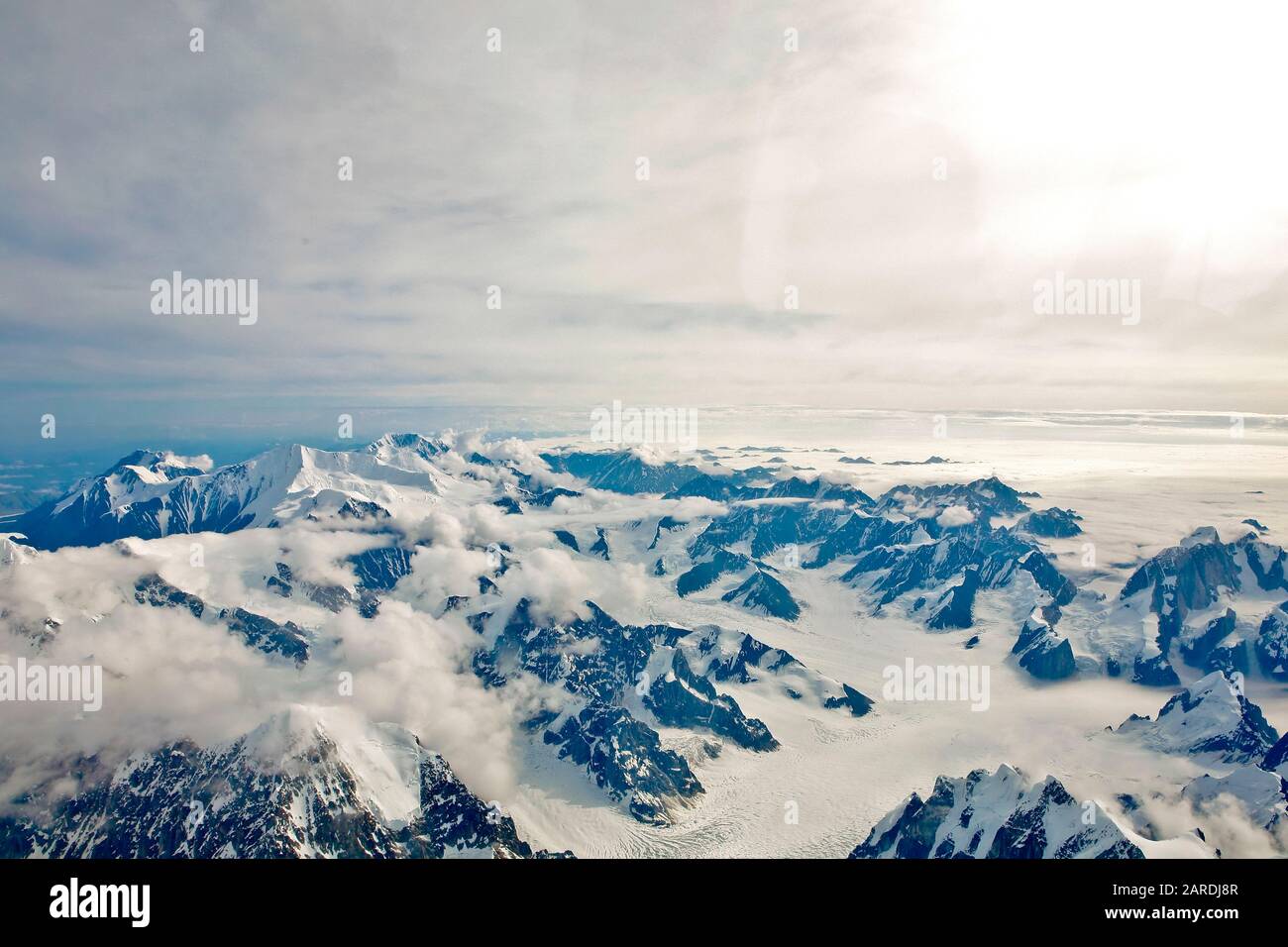 Section of the Alaska Range, Denali National Park, AK with reflections ...