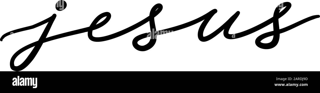 Jesus hand lettering vector graphic isolated on white background Stock ...
