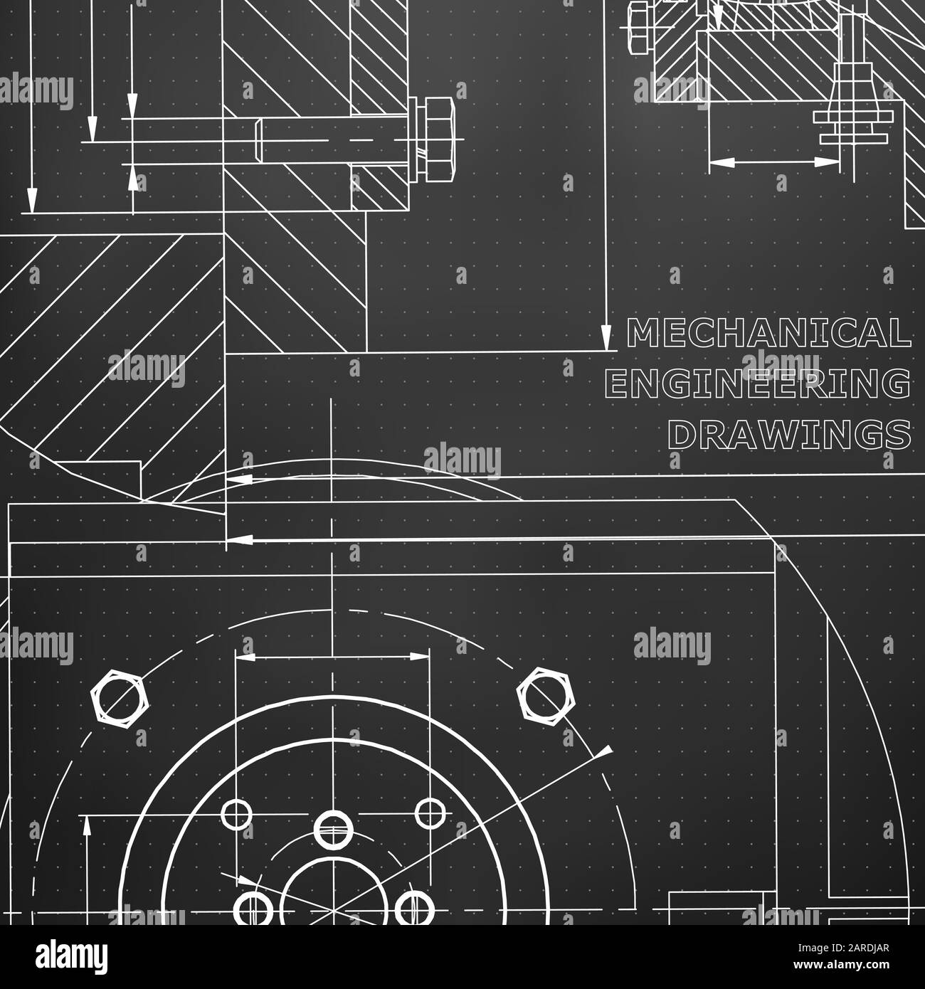 Mechanics. Technical design. Corporate Identity. Black background ...