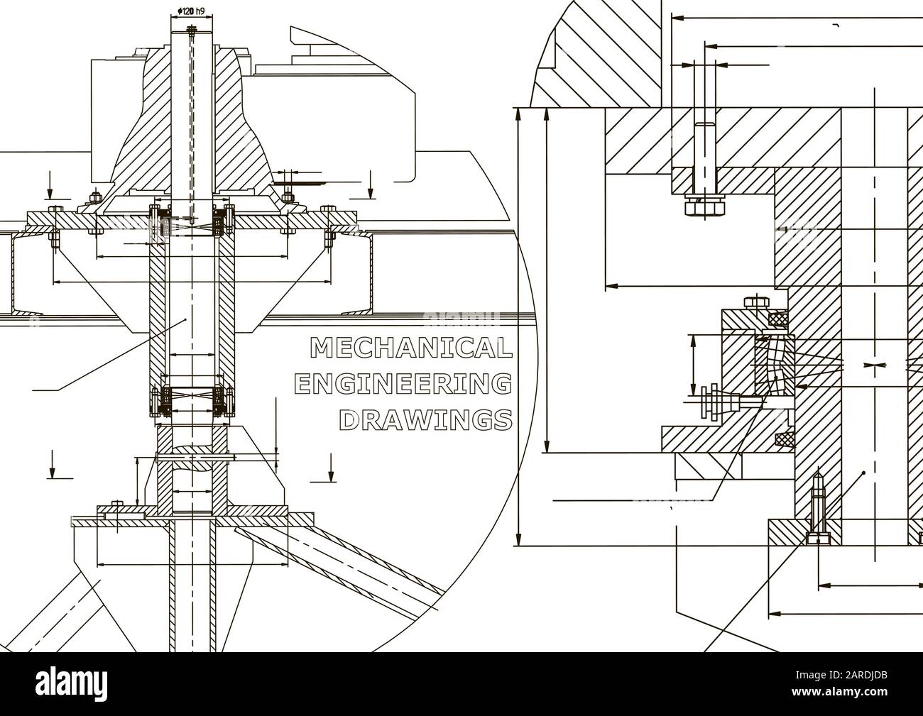 Mechanical engineering. Technical illustration. Backgrounds of ...
