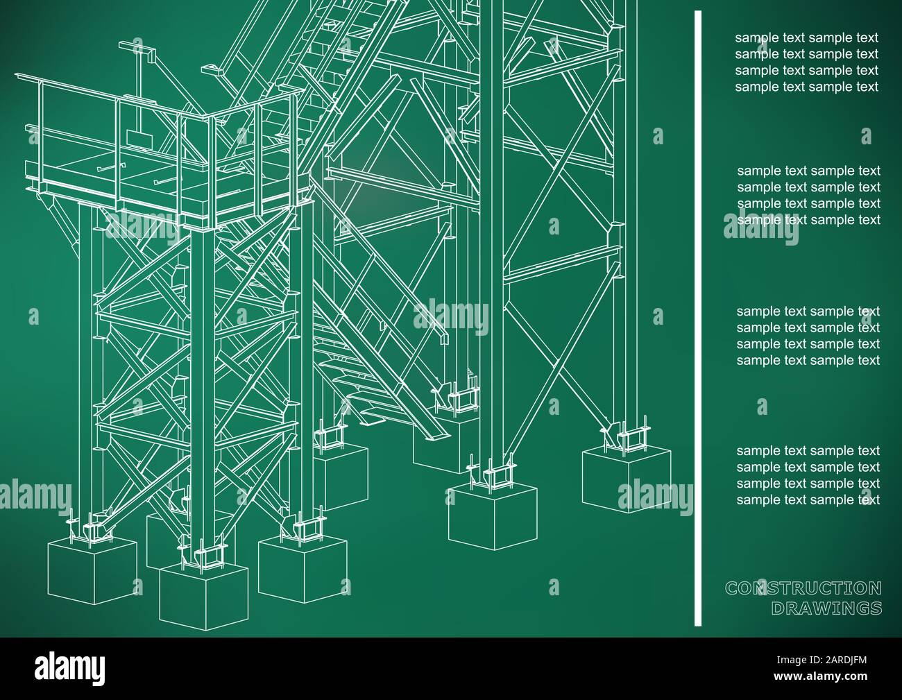 Building. Metal constructions. Volumetric constructions. 3D design ...