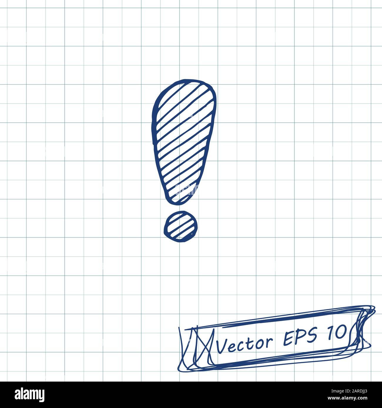 Style of children's drawing. Doodle drawing on a sheet of notebook ...