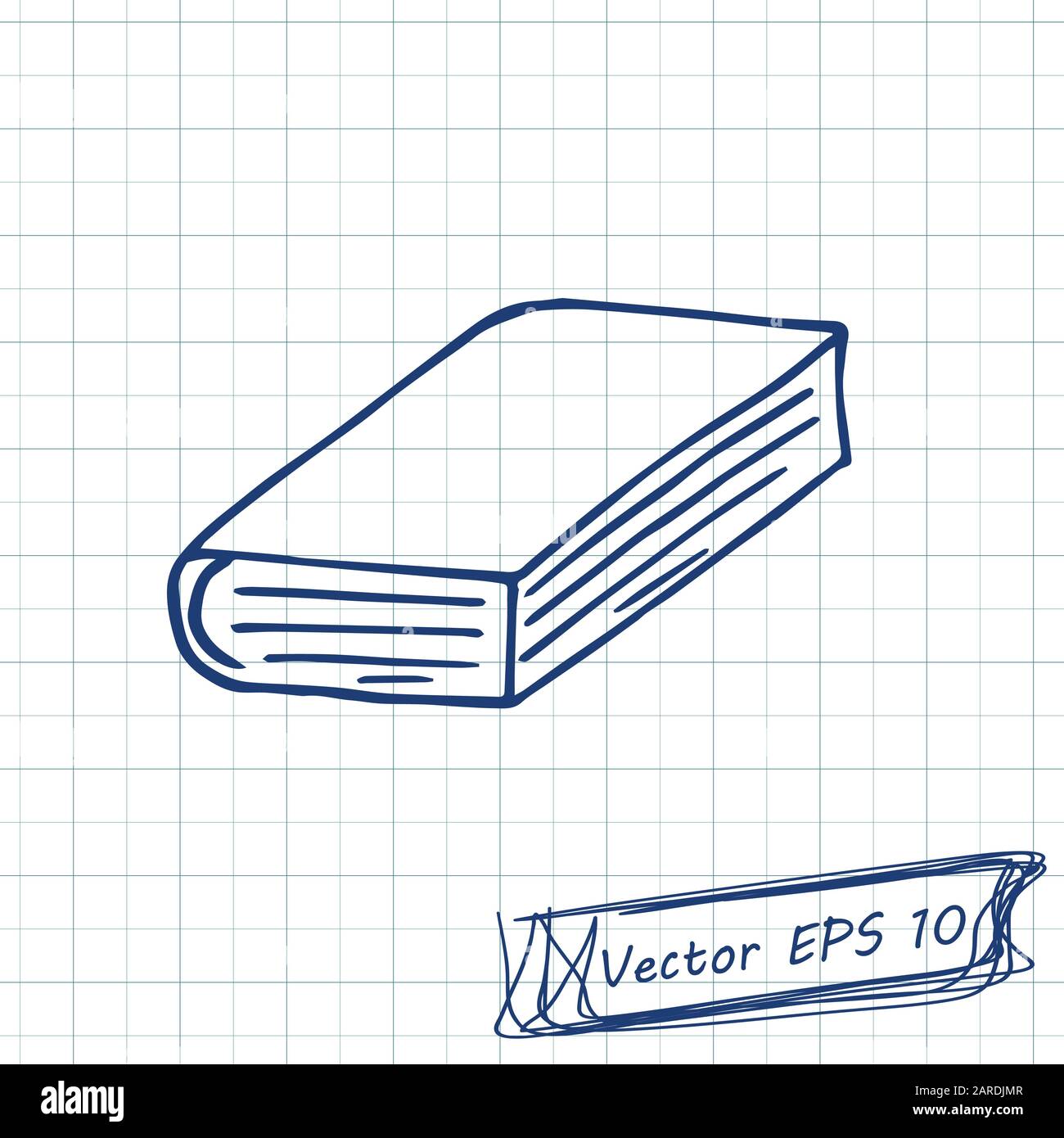 Style of children's drawing. Doodle drawing on a sheet of notebook ...