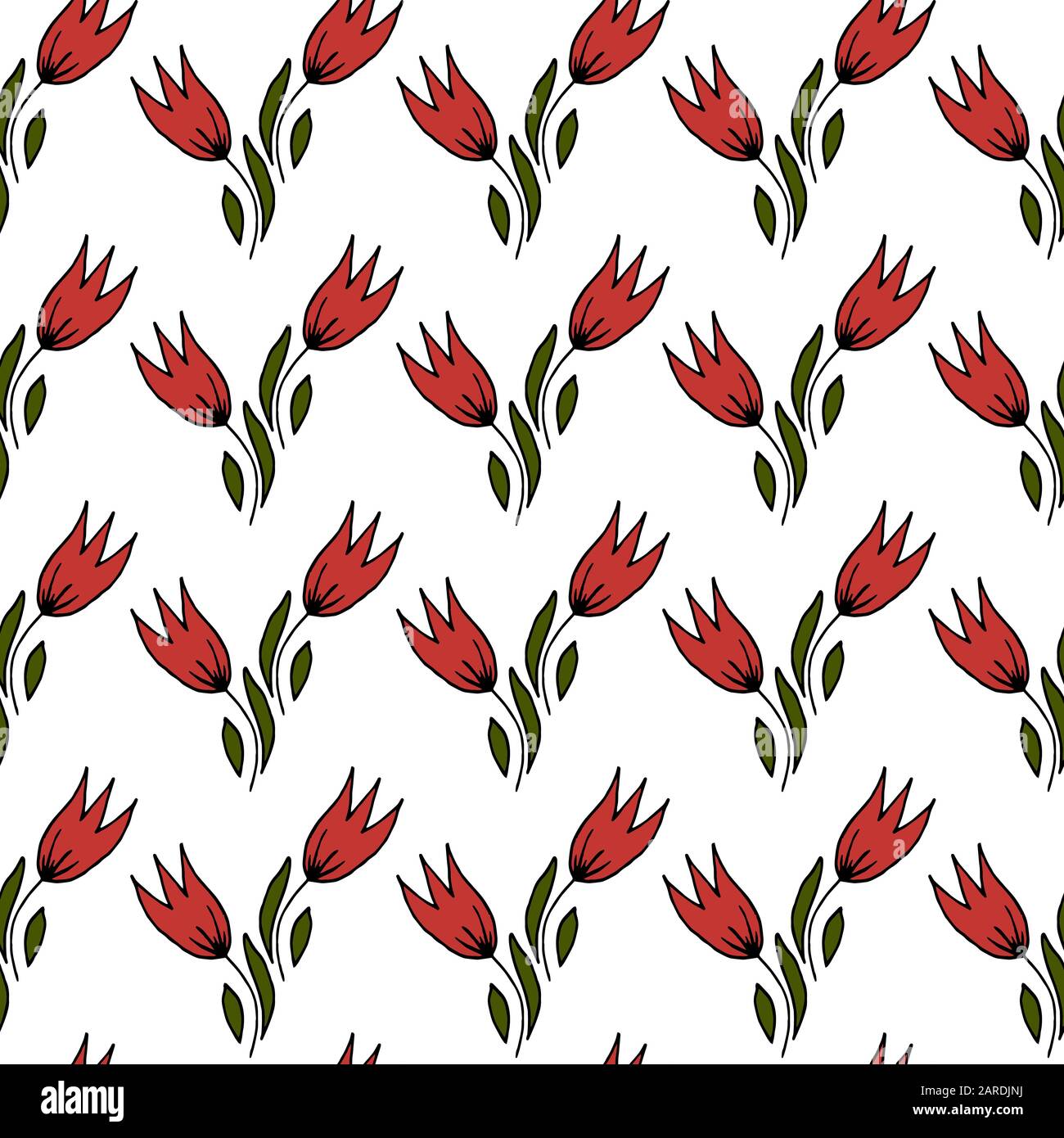 Seamless floral pattern. Pattern for fabric, trellis. Tulips. Bouquets ...