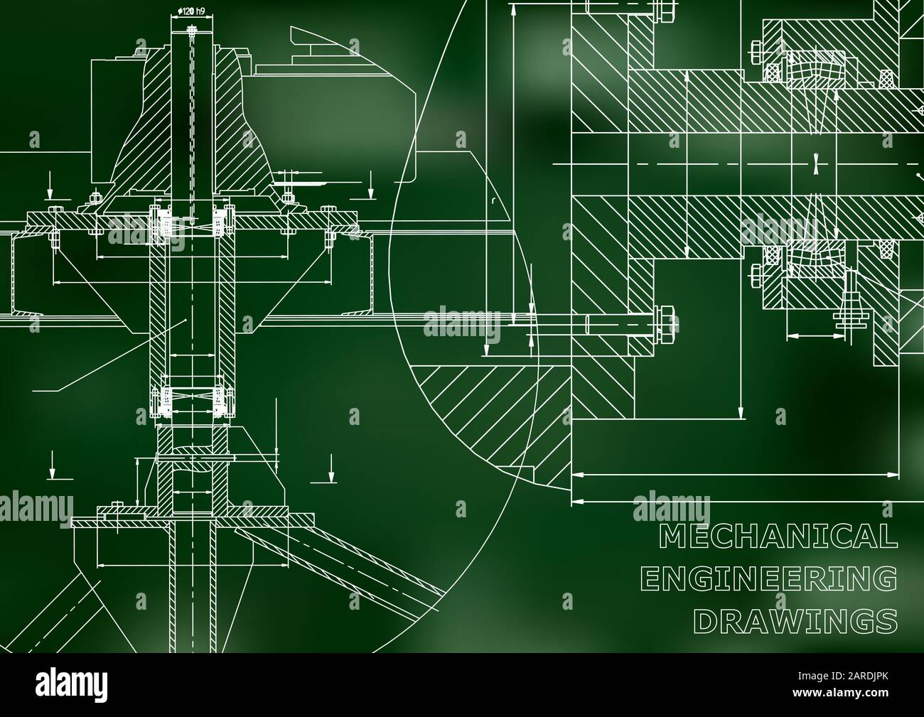 Mechanical engineering. Technical illustration. Backgrounds of ...