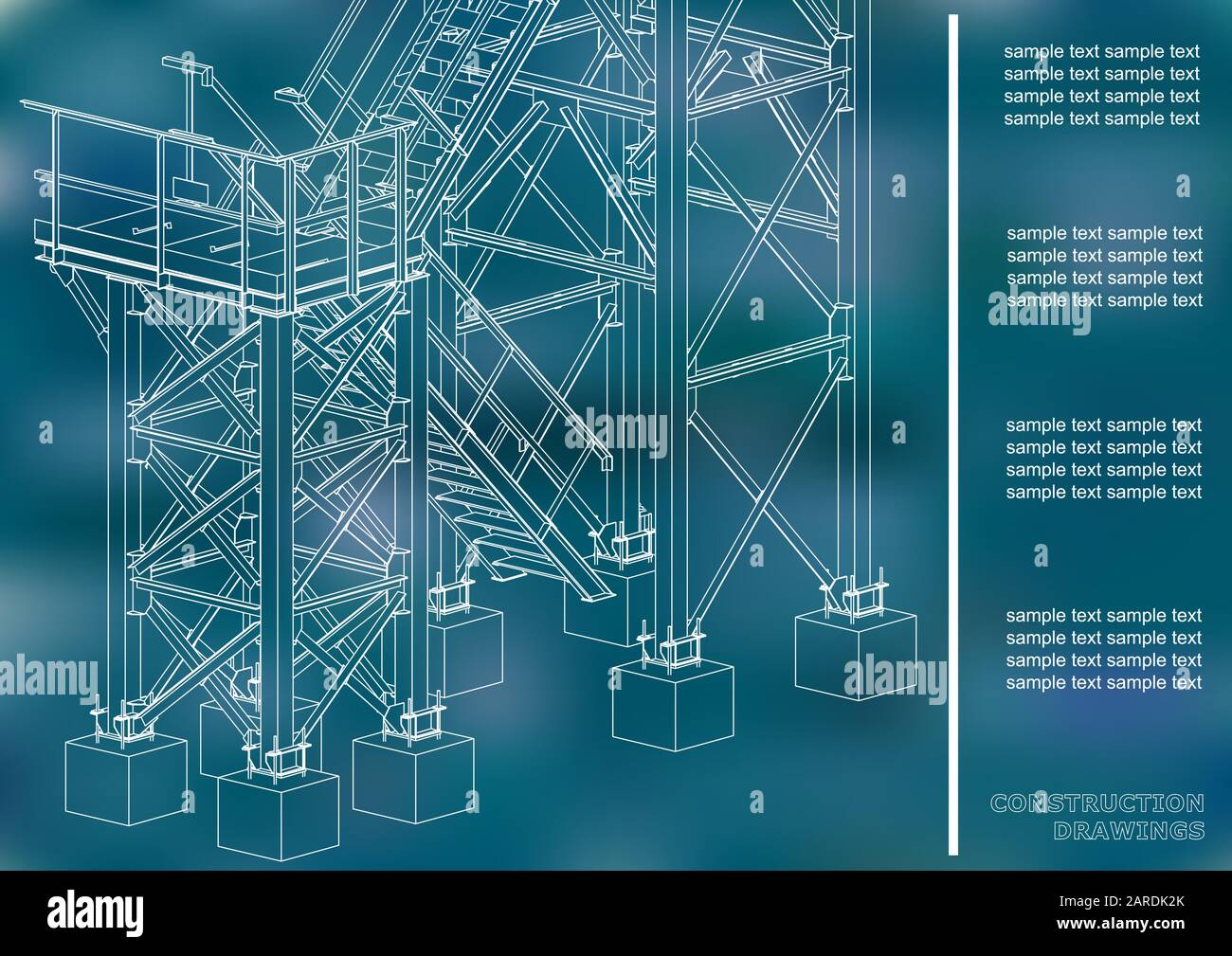 Building. Metal constructions. Volumetric constructions. 3D design ...