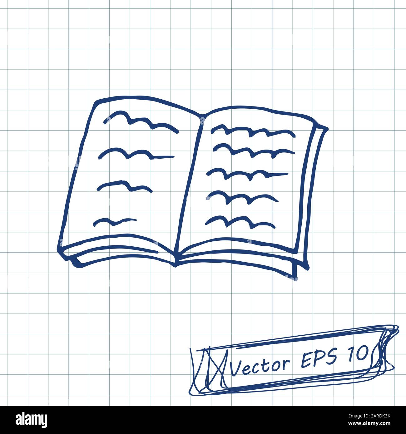 Style of children's drawing. Doodle drawing on a sheet of notebook ...