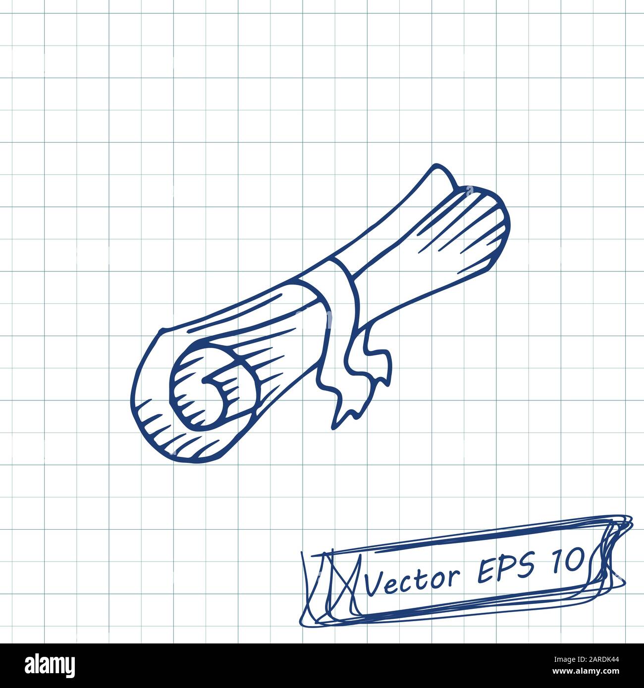 Style of children's drawing. Doodle drawing on a sheet of notebook ...